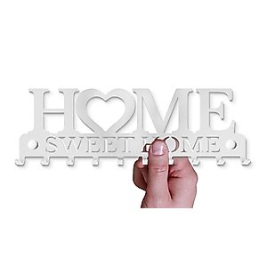 SirHoldeer Key Holder Wall Mount, Key Hooks for Wall, Key Rack for Wall Decorative, Llavero de Pared para Hogar, Metal Wall Decor for Hallway, Entryway, Small Hanger, Farmhouse Sweet Home Sign