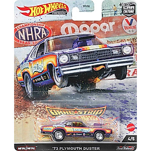 Hot Wheels Car Culture Circuit Legend Premium Toy Car, Die-Cast 1:64 Scale 73 Plymouth Duster for Play or Display