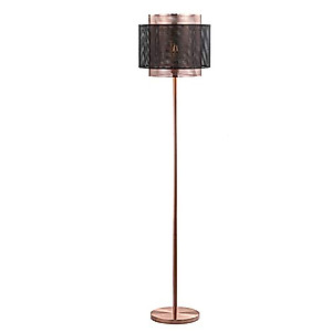 JONATHAN Y JYL6107A Tribeca 60.5" Metal LED Floor Lamp, Contemporary, Modern, Transitional, Office, Living Room, Family Room, Dining Room, Bedroom, Hallway, Foyer, Copper/Black