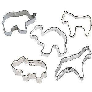 Mini Circus Animal Cookie Cutter 5 Piece Set from The Cookie Cutter Shop - Mini Elephant, Hippo, Giraffe Cookie Cutters – Tin Plated Steel Cookie Cutters