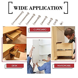 Hilitchi 120-Pcs M6 x 25/35 / 45/55 / 65 / 75mm Rivet Phillip Countersunk Head Screws Bolts Dowel Barrel Nuts Assortment Kit for Furniture Hardware Fitting