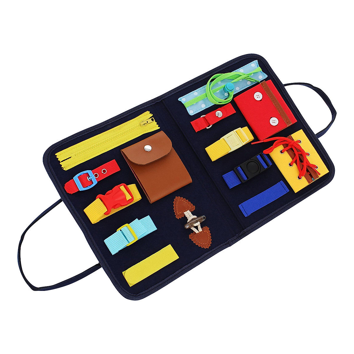 Acorn Baby Busy Activity Board - Educational Travel Activity Sensory Board for Planes or Cars - Includes 15 Actions