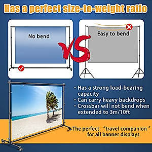 10 * 7ft Backdrop Stand with Universal Pulley, Heavy-Duty Adjustable Background Stand, Backdrop Support System for Photo Photography Parties