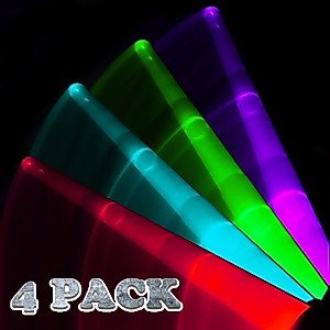 4 Pack 4 Colors Light up LED Saber, Light Swords with FX Sound(Motion Sensitive) and Realistic Handle, Expandable Light up Toy for Kid Adult, Warriors and Galaxy War Fighter, Halloween Party Xmas Gift