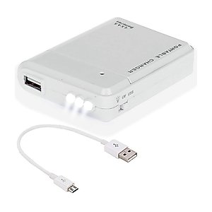 Success4Sport Portable AA Battery Travel Charger for Motorola Moto E5 Cruise and Emergency Re-Charger with LED Light! (Takes 4 AA Batteries) [White]