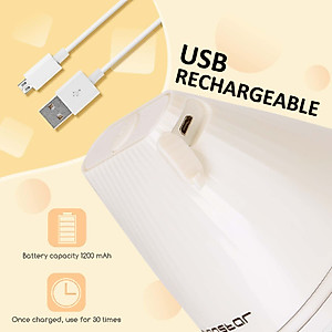 Aigostar Electric Mini Garlic Chopper, Cordless Mini Chopper Food Processor, Portable Small Food Chopper, Mini Garlic Chopper Blender for Onion Ginger Spice Meat, Veggie, Nuts, Baby Food, Puree 250ml