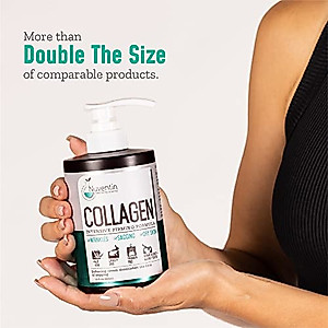 Nuventin Collagen Firming Cream Dry Skin Rescue Moisturizer Lotion W/Aloe Vera & Green Tea. Skin Care Anti Aging Collagen Face & Body Lotion For Wrinkle Repair, Sagging Skin, & Dry Skin, 15 Fl Oz