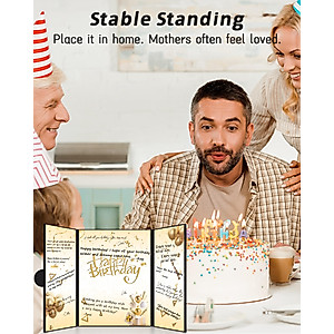 Pusunas Birthday Decorations, Happy Birthday Gifts for Men Women Him Her, 18" X 12" Large Creative Signature Guest Book Signing Birthday Card Board, Black Gold Anniversary Party Decorations