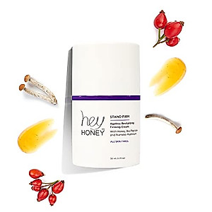 Hey Honey Skincare Stand Firm Argireline Bio-Peptides, Honey Extract, & Nemeko Mushroom Cream | Instant Firming Effect with Long Term Age defying Benefits | 1 Oz