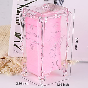 STZPRONAIL Butterfly Cotton Box Nail Storage Clear Pink Acylic Nail Wipes Cotton Pad Container Makeup Manicure Organizer Holder Nail Toos Special Box for Nail Enhancement Storage