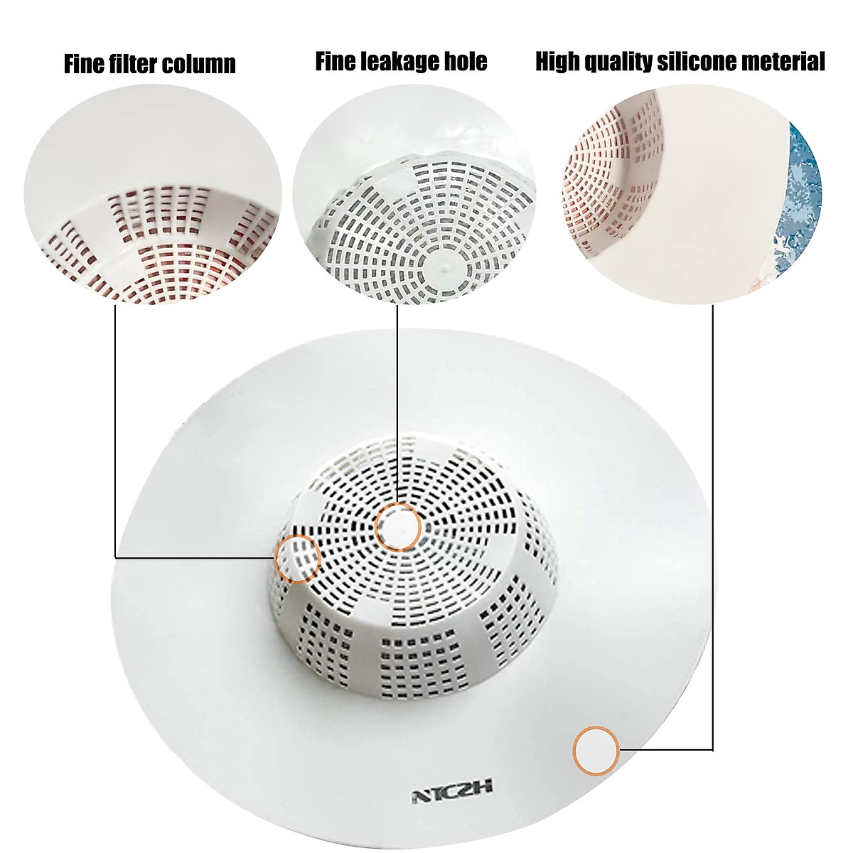 NTVKID Shower Drain Stopper, TPE/TPR Drain Hair Catcher, Flex Silicone Strainer for Shower/Bathtub/Laundry/Bathroom Laundry/Tub/Floor Drain/Kitchen Sink