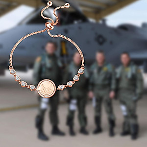 LQRI Air Force Gift Air Force Medal Pendant Bracelet Military Jewelry Force Mom Gift Proud Air Force Sister Wife