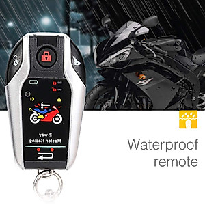 Two Way Motorcycle Alarm Device Anti-theft Security System Remote Engine Automatically Lock/Unlock for Scooter Motorbike Universal