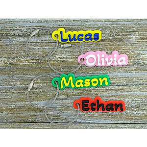 Personalized Water Bottle and Bag Name Tag Curvy Font, Hard Plastic Luggage Label Custom Nametag, Bulk Discounts