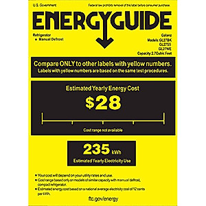 Galanz 2.7 cu ft Stainless Steel Look Single Door Compact Refrigerator