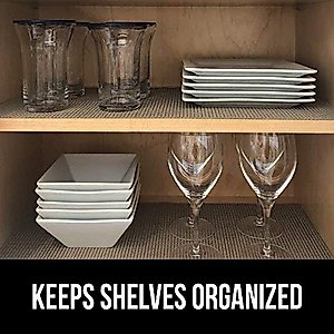 Gorilla Grip Drawer Liner and Under Sink Mat, Drawer Liner Size 12x20, and Under Sink Mat Size 24x30, Both in White, 2 Item Bundle