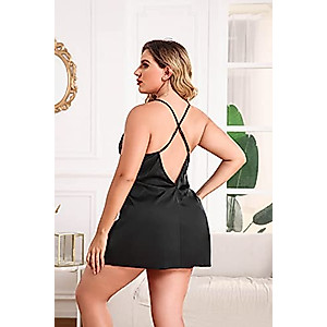 Avidlove Plus Size Babydoll For Women Sexy Nightgowns For Women Plus Size Black 14W