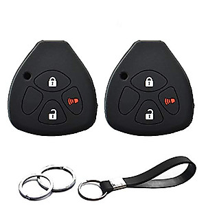 2pcs Compatible with Toyota Remote Head 3 Buttons GQ4-29T Black Silicone FOB Key Case Cover Protector Keyless Remote Holder for 2006-2018 Toyota 4Runner Corolla Matrix RAV4 Venza Yaris, Scion iQ tC xB
