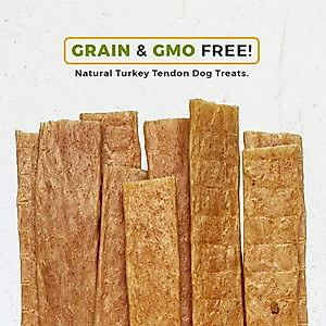 Gobble! 6-Inch Turkey Tendon Strips for Dogs, 6 oz. (170g) Reseal Value Bag, Made in USA, All-Natural Hypoallergenic Dog Chew Treat | Sourced, Processed & Packaged in The USA | (45-50 Pieces)