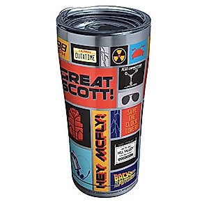 Tervis Triple Walled Back to the Future Insulated Tumbler Cup Keeps Drinks Cold & Hot, 20oz - Stainless Steel, Pattern