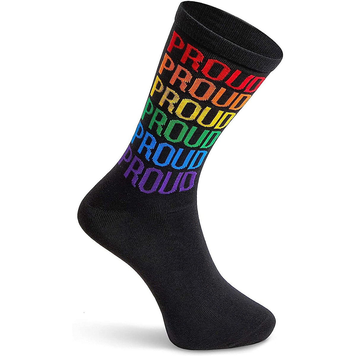 Gay Pride Mid-Calf Socks, Unisex Rainbow Socks (Adult Size, 3 Pairs)