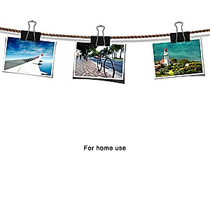 Coideal Medium Binder Paper Clips Clamps Black, 24 Per Tub 1 1/4 Inch Metal Foldback Bull Clip for Office Home Kitchen (32mm)