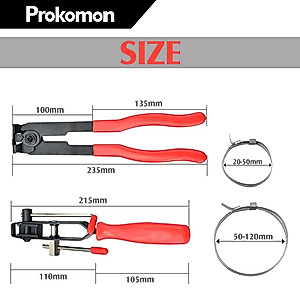 CV Joint Boot Clamp Pliers, Ear Boot Tie Pliers, Car Band Tool Kit, Automotive Hose Axle Plier CV Clamp Tool CV Joint Banding Tools for Most Cars with 3 Pair Clamps