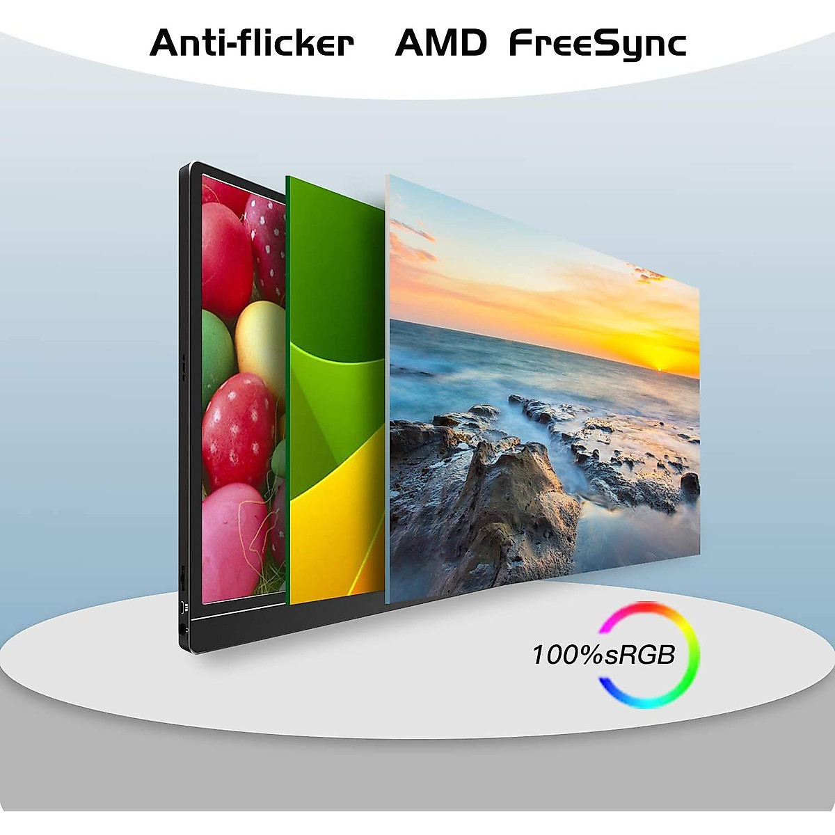 Virzen 15.6" Portable Monitor for Computer Laptop Portable Monitor 100% sRGB 1080P Second Screen with HDMI USB-C Speaker Smart Cover for Nintendo,PS4,Xbox,Phone