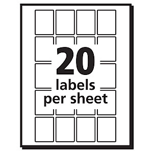 Avery Self-Adhesive Removable Labels, 0.75 x 1 Inches, White, 1000 per Pack (05428)