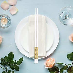 10 Pairs Porcelain Chopsticks Reusable, Yarloo Ceramic Chopsticks for Japanese Chinese Korean Cooking Foods Sushi, Easy to Clean and Quick Dry, Large Gift Package, Dishwasher Safe (Royal Gold)