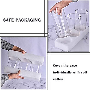 3 Pack Clear Glass Cylinder Vases, Table Flowers Vase,for Wedding Decorations and Formal Dinners (8 Inch)