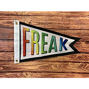 Let Your Freak Flag Fly! Rainbow 12x18", Durable All Weather Nylon Boat Flag Burgee, Proudly Made in The USA