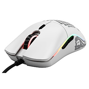 Glorious Gaming Model O Wired Gaming Mouse 67g Superlight Honeycomb Design, RGB, Pixart 3360 Sensor, Omron Switches, Ambidextrous - Matte White