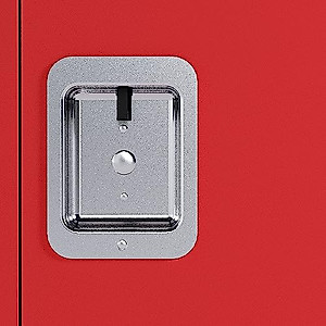 Campfun Metal Locker Storage Cabinet, 24" H Single Locker Cabinet, Small Storage Cabinet Easy Assembly, Lockable Storage Cabinet Organizer, Lockers for Kids Bedroom/Home/School/Office, Red