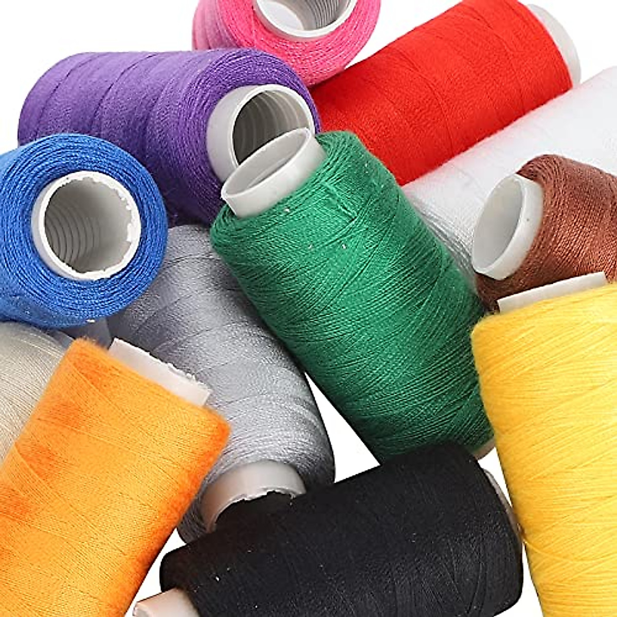 12Pcs Sewing Thread Set, Colorful Polyester Embroidery Tools Handmade DIY Knitting Supplies, Sewing Kit with Thread for Sewing - Essential DIY Sewing Supplies