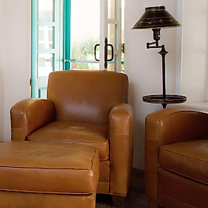 LOTOFUN Upholstery Faux Leather Sheets: 52"x36" Caramel PU Artificial Leatherette Vegan Synthetic Pleather Fabric by The Yard for DIY Crafts