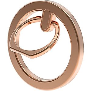 UKKITEK Magsafe Ring Holder for iPhone 14 13 12 MagSafe Accessories, Adjustable Magnetic Finger Ring Grip Stand Compatible Mag Safe Case, Removable When Wireless Charging - Luxury Pink