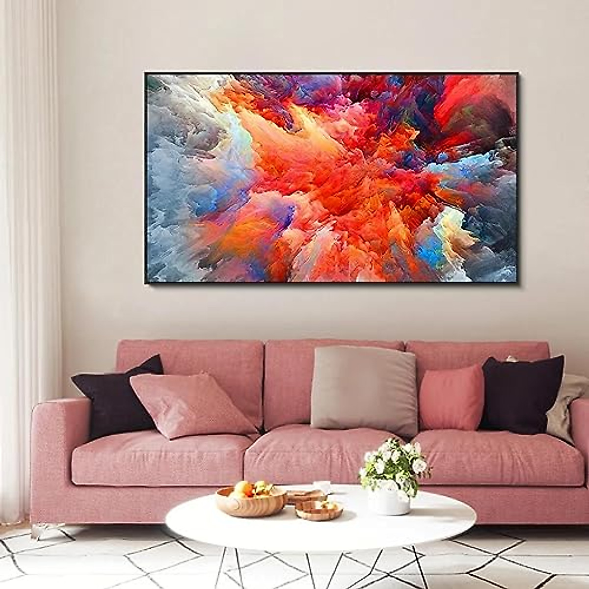KDXAOBEI Colorful Abstract Wall Art Luxury Marble Canvas Art Prints and Poster Modern Living Room Bedroom Large Painting Decor 9"x11"(23x28cm) with gold frame