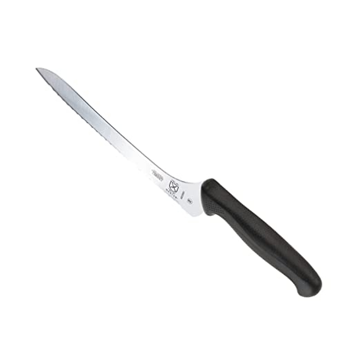 Mercer Culinary M23890 Millennia Black Handle, 9-Inch Offset Wavy Edge, Bread Knife