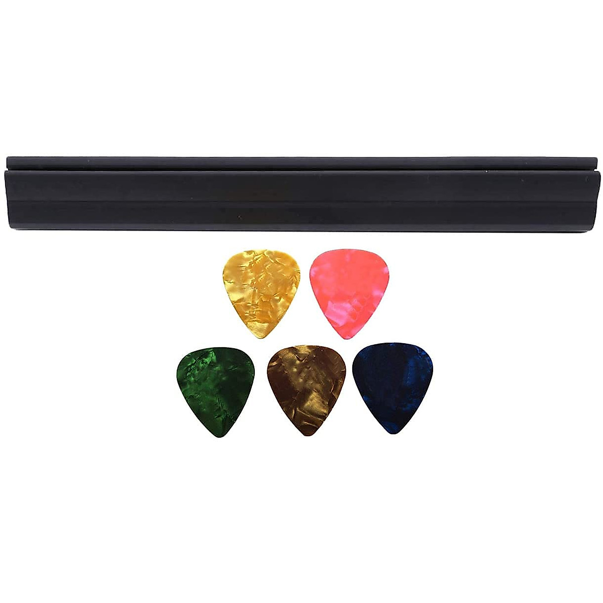 Jiayouy 7.3" Inches Microphone stand Guitar Pick Holder Rubber Guitar Picks Clamp Clip With 5 Picks