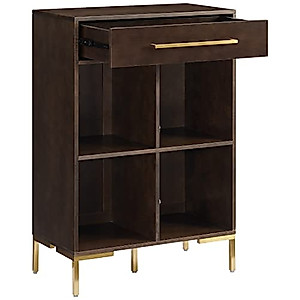 Crosley Furniture Juno Record Storage Cube Bookcase, Dark Brown