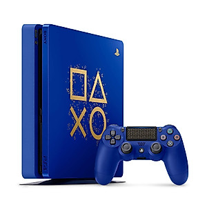 Playstation 4 Slim 1TB SSD Limited Edition Days of Play Blue Console with Controller Bundle Enhanced with Fast Solid State Drive (Renewed)