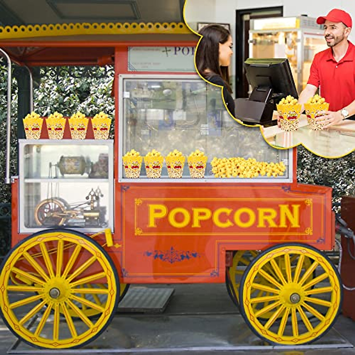 100 Pack Popcorn Boxes for Movie Nights & Parties