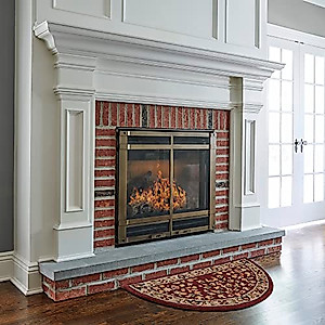 Uniflame Endless Summer R-2000 44" Hand-Tufted Hearth Rug, Red/Beige Finish - Protects Floor from Heat, Embers, and Sparks