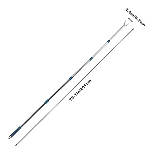 Cabilock Heavy Duty Clothes Rack Reach Stick Pole with Hook Extendable Clothes Stick Pole High Reach Garment Hook Telescoping Closet Pole for Closet Indoor Outdoor Clothesline Retractable Clothesline