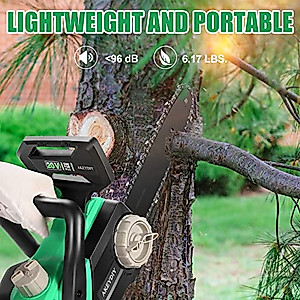 KGK 20V 4.0Ah Cordless Electric Chainsaw, 10 Inch Handheld Battery Powered Chainsaw with Security Lock, Rechargeable Mini Electric Power Chain saws for Trees Wood Farm Garden Ranch Forest Cutting