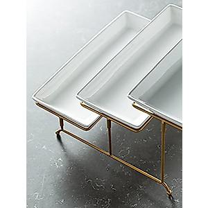 YHOSSEUN Large Tiered Serving Stand with Platters 3 Tier Serving Stand Serving Tray for Dessert Server Display Collapsible Sturdier Metal Rack