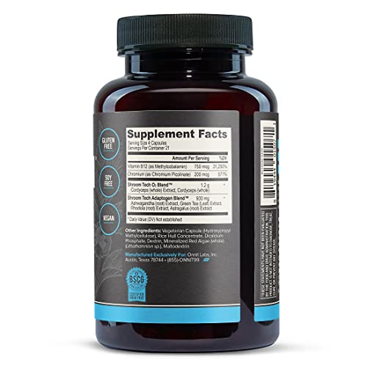 ONNIT Shroom TECH Sport (84ct) | All Natural Pre-Workout Supplement with Ashwagandha, Cordyceps Mushroom, and Rhodiola Rosea