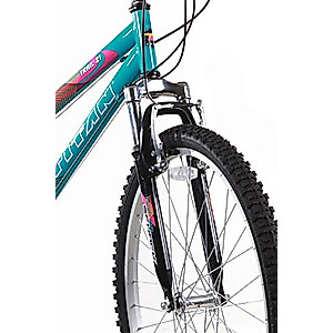 TITAN Trail 21-speed Suspension Women's Mountain Bike, 17-Inch Frame, Black and Teal