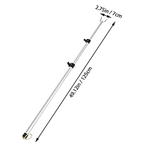 PATKAW Closet Reacher Pole 125X7X2.5cm Wardrobe Hanger Pole with Hook and Grip Handle Aluminum Alloy Clothing Hanger Telescopic Rod to Easily Reach Clothes and Closet Poles